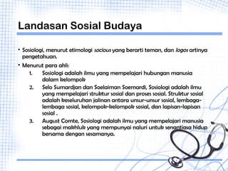 Landasan sosial budaya | PPT
