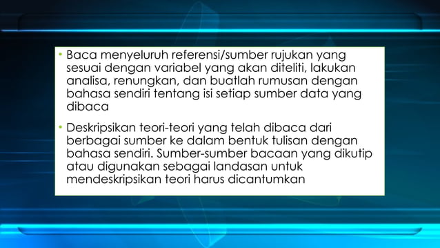 Teknik membuat landasan teori pada karya tulis ilmiah | PPTX