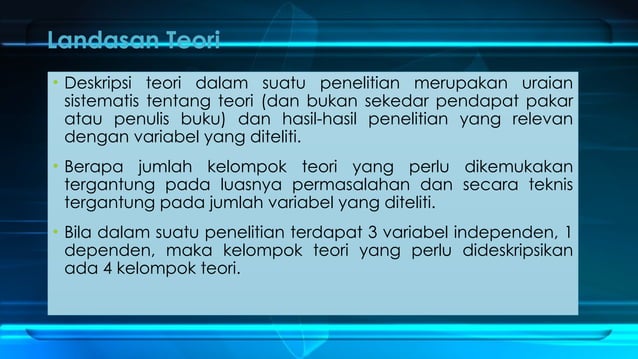 Teknik membuat landasan teori pada karya tulis ilmiah | PPTX