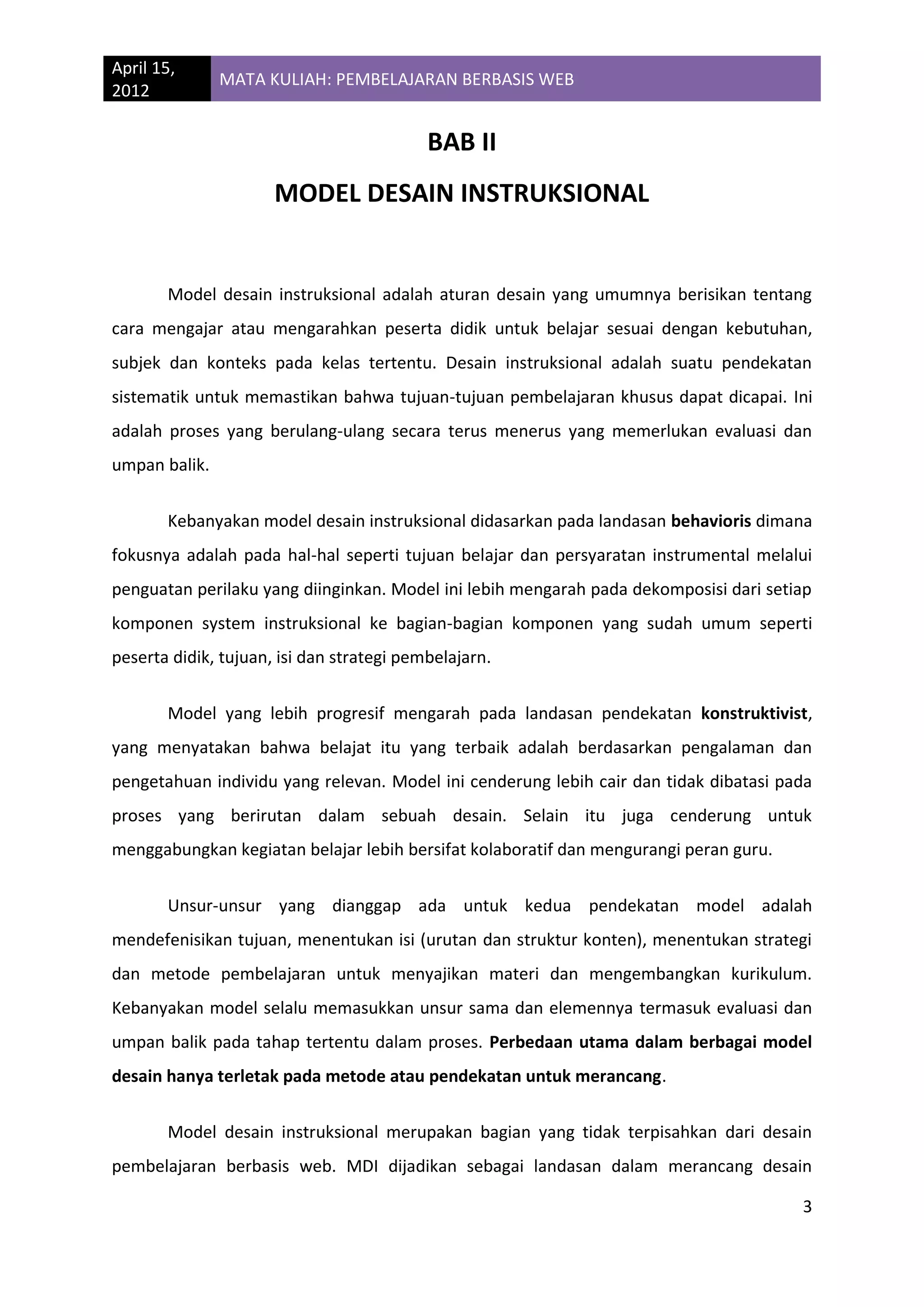 Landasan Teori Pembelajaran Berbasis Web | PDF