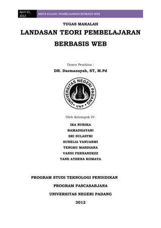 Landasan Teori Pembelajaran Berbasis Web | PDF