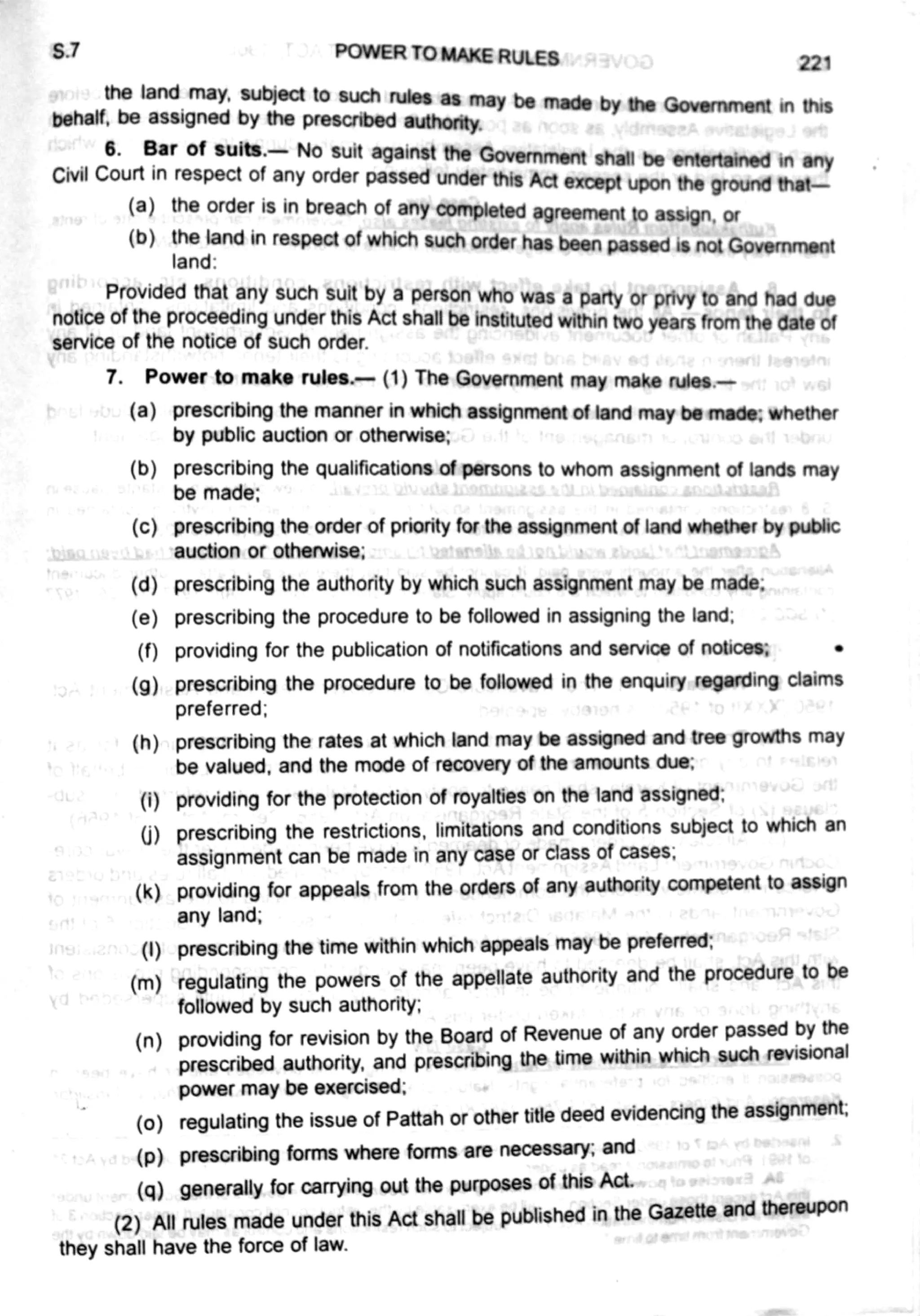 Kerala Land Assignment Act 1960 | PDF