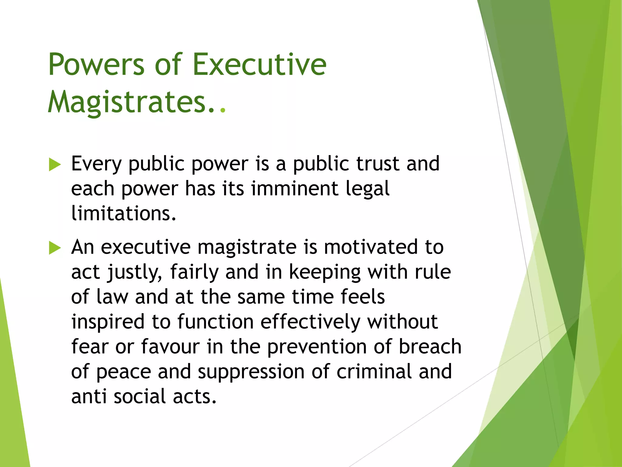 Duties and Responsibilities Of Executive Magistrates- PPT from James ...