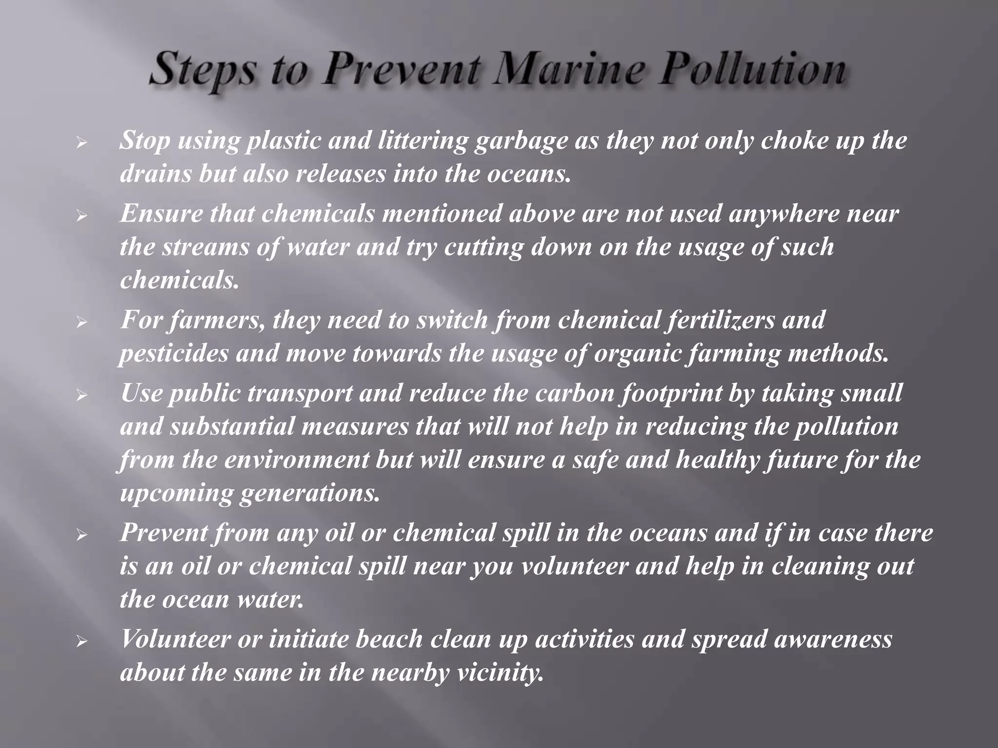 Land based sources of marine pollution | PPTX
