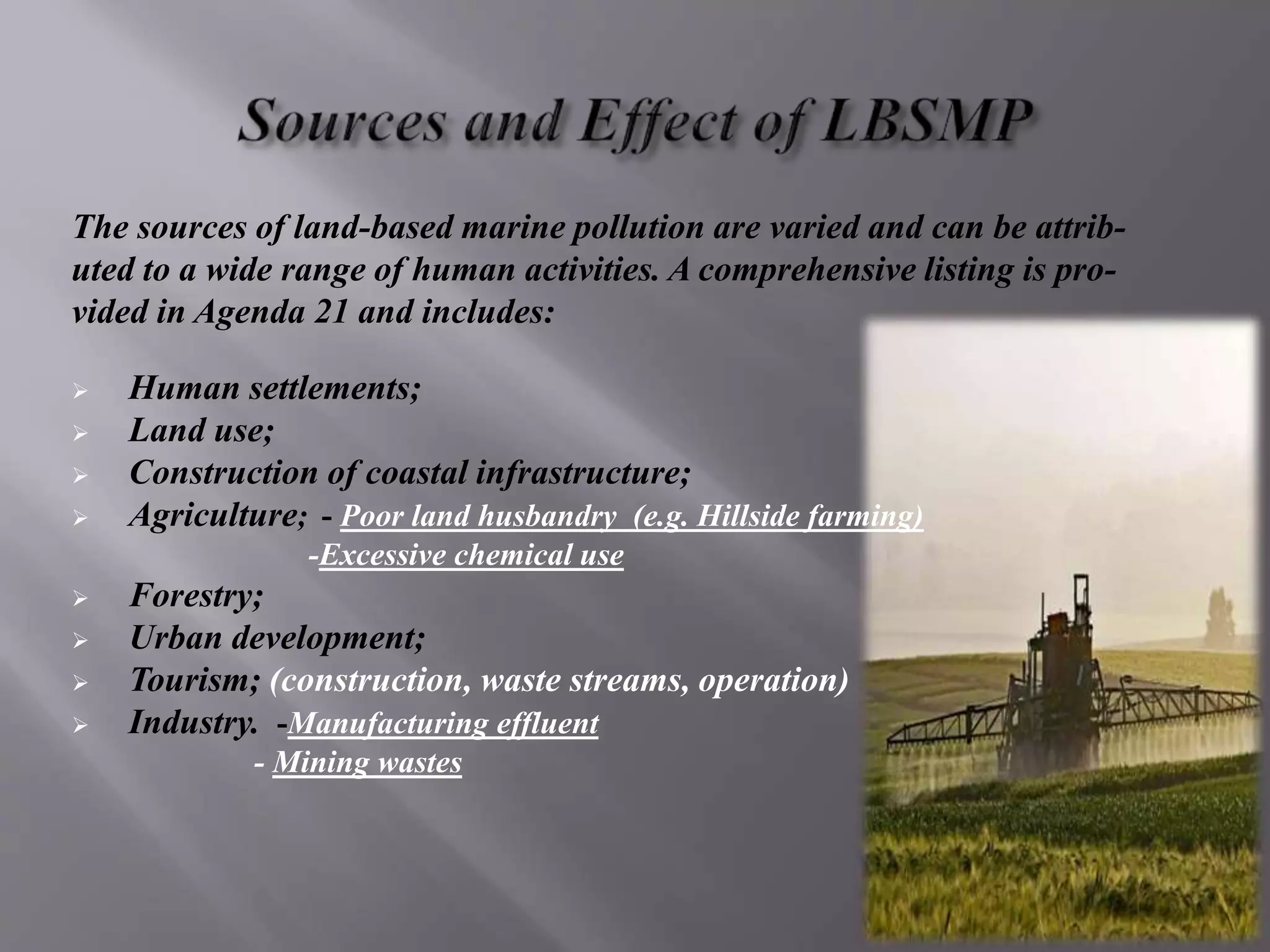 Land based sources of marine pollution | PPTX