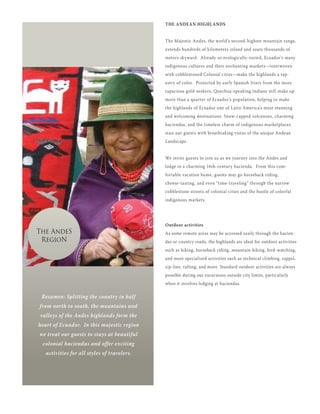 Mainland Ecuador Tours Brochure | PDF