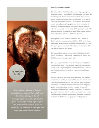 Mainland Ecuador Tours Brochure | PDF