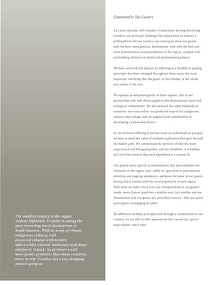 Mainland Ecuador Tours Brochure | PDF