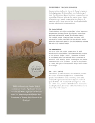 Mainland Ecuador Tours Brochure | PDF