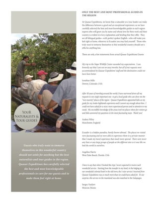 Mainland Ecuador Tours Brochure | PDF