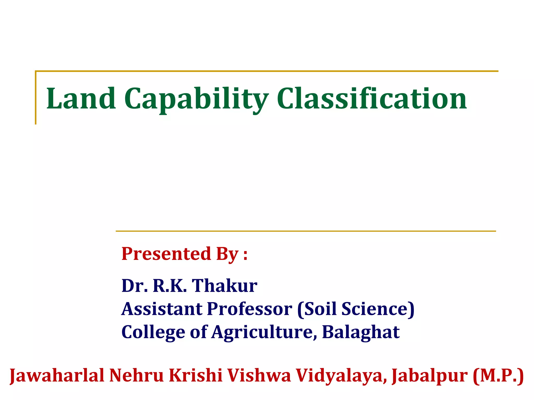 Land Capability Classification | PDF