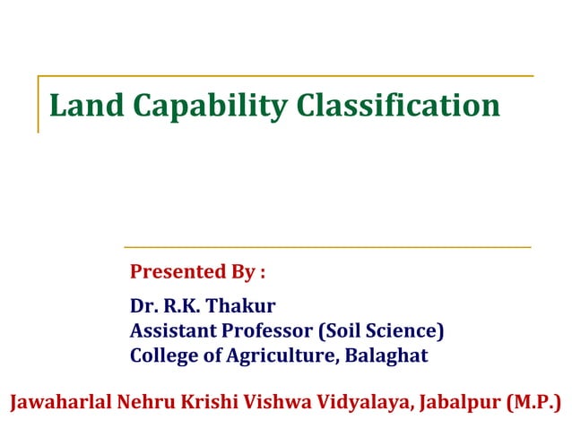 Land Capability Classification | PDF