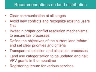 Land conflicts and VFV land management in Myanmar | PPT