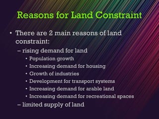 Reasons of Land Constraint | PPT