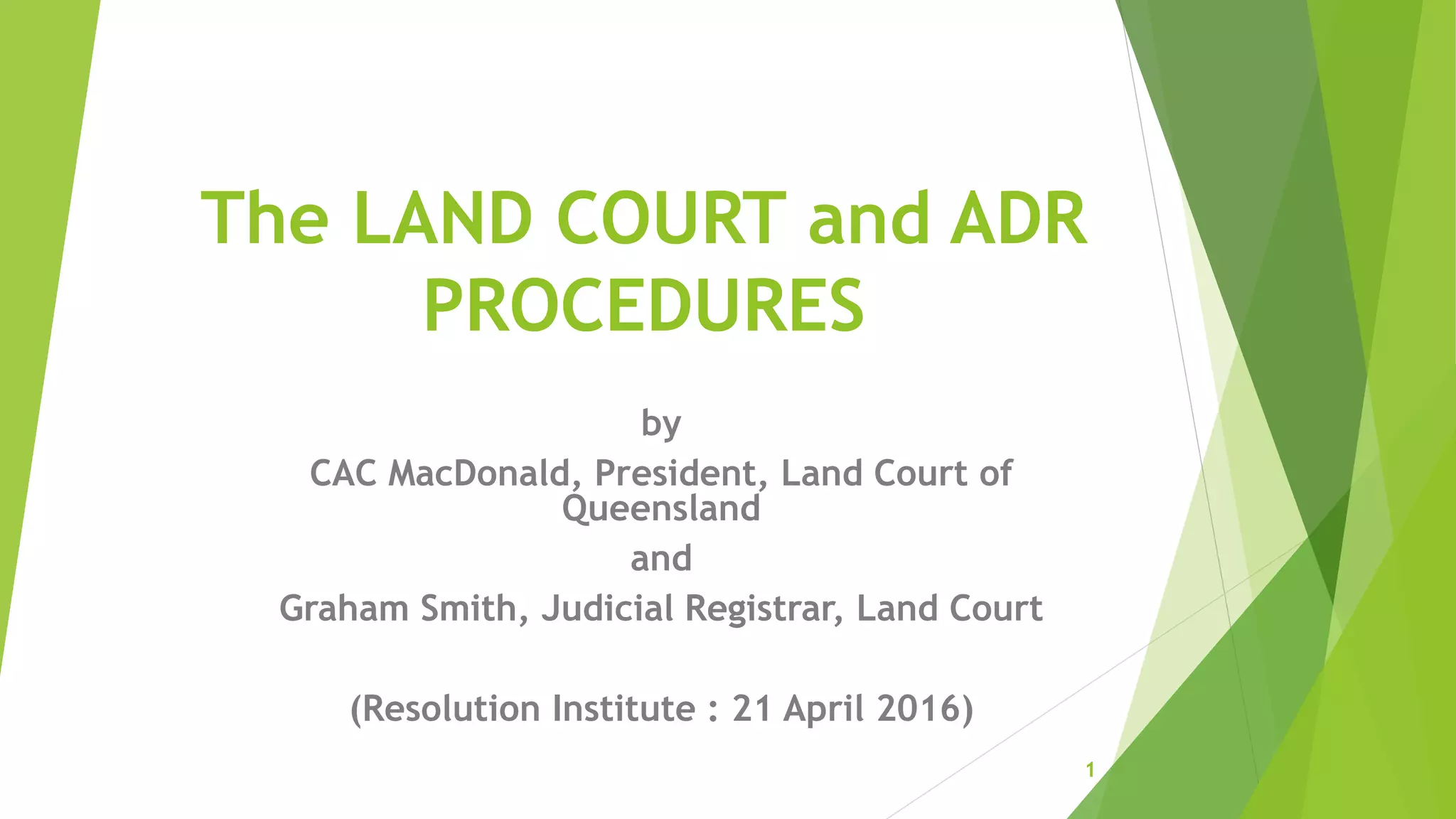 Land court and adr procedures final | PPT