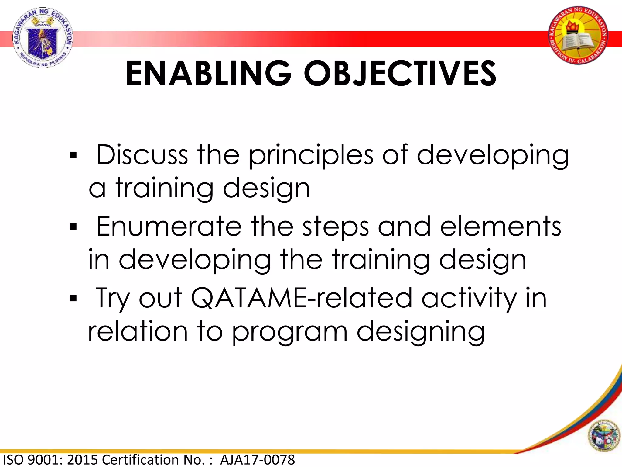 L and D Designing_QATAME | PPTX
