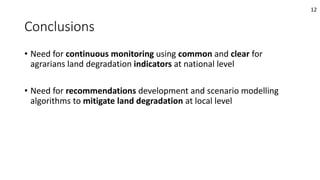Land degradation risk assesment with remote sensing presentation | PDF