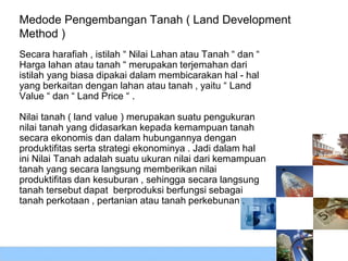 Land Development Analysis Method in real estate | PDF