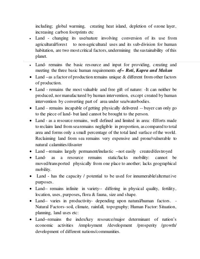 Land Role, Importance and Implications for Human Living and ...