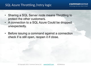 Leverage Azure and SQL Azure to build SaaS applications | PPT