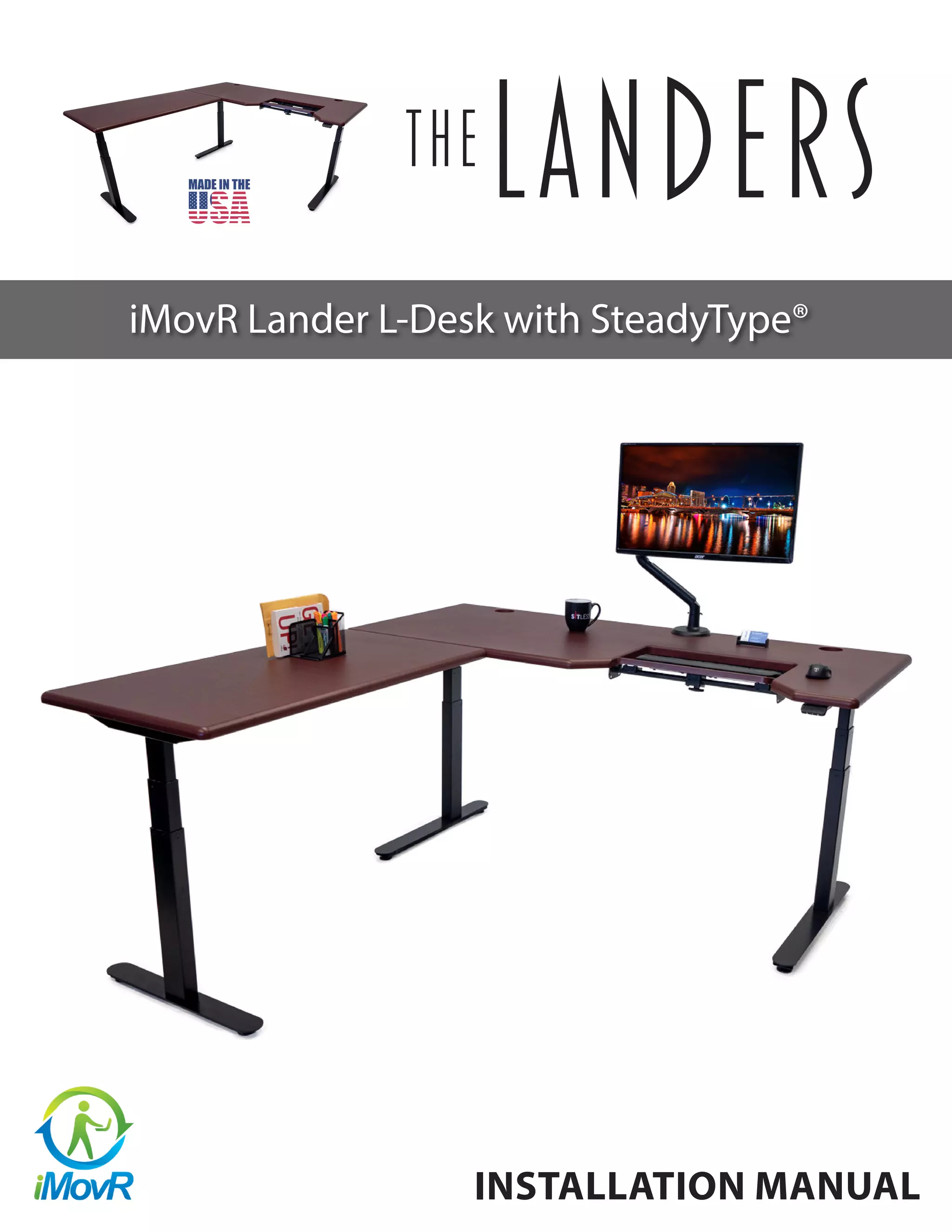 Lander L-Desk with SteadyType Installation Manual | PDF