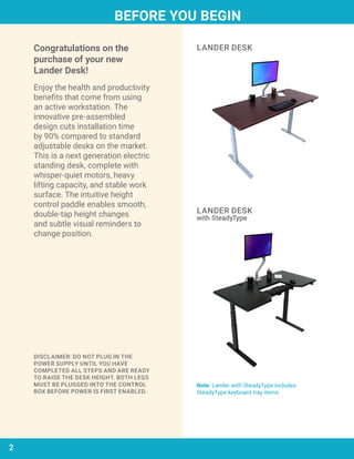 Lander Standing Desk User Manual | PDF