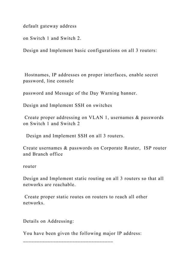 LAN Design Project Packet Tracer CSCI 356 - 50 poi.docx