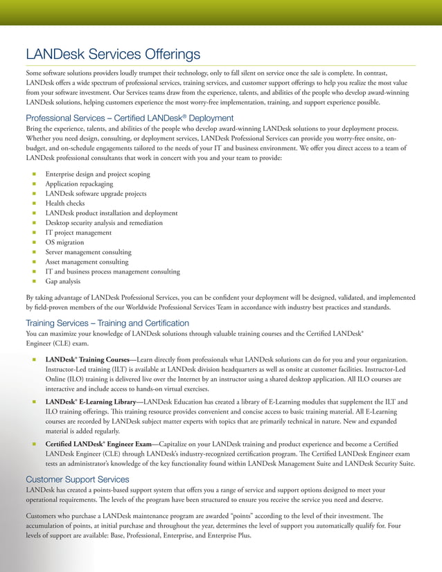 Lan Desk 9 Solutions Overview | PDF