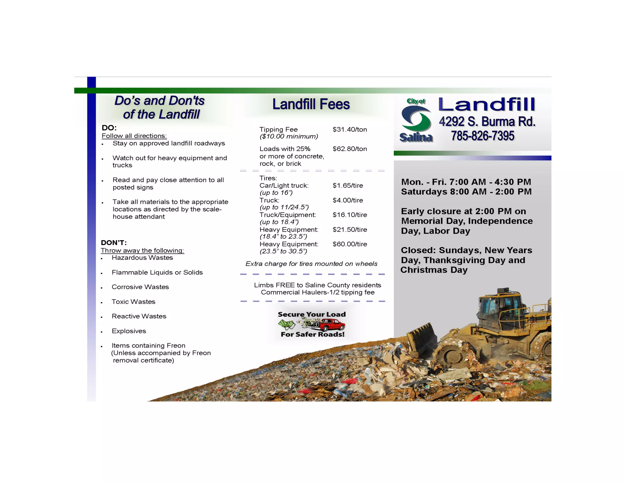 City of Salina Flyer-Do's and Don'ts of the Landfill | PPT
