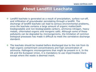 Landfill leachate treatment practical case | PDF