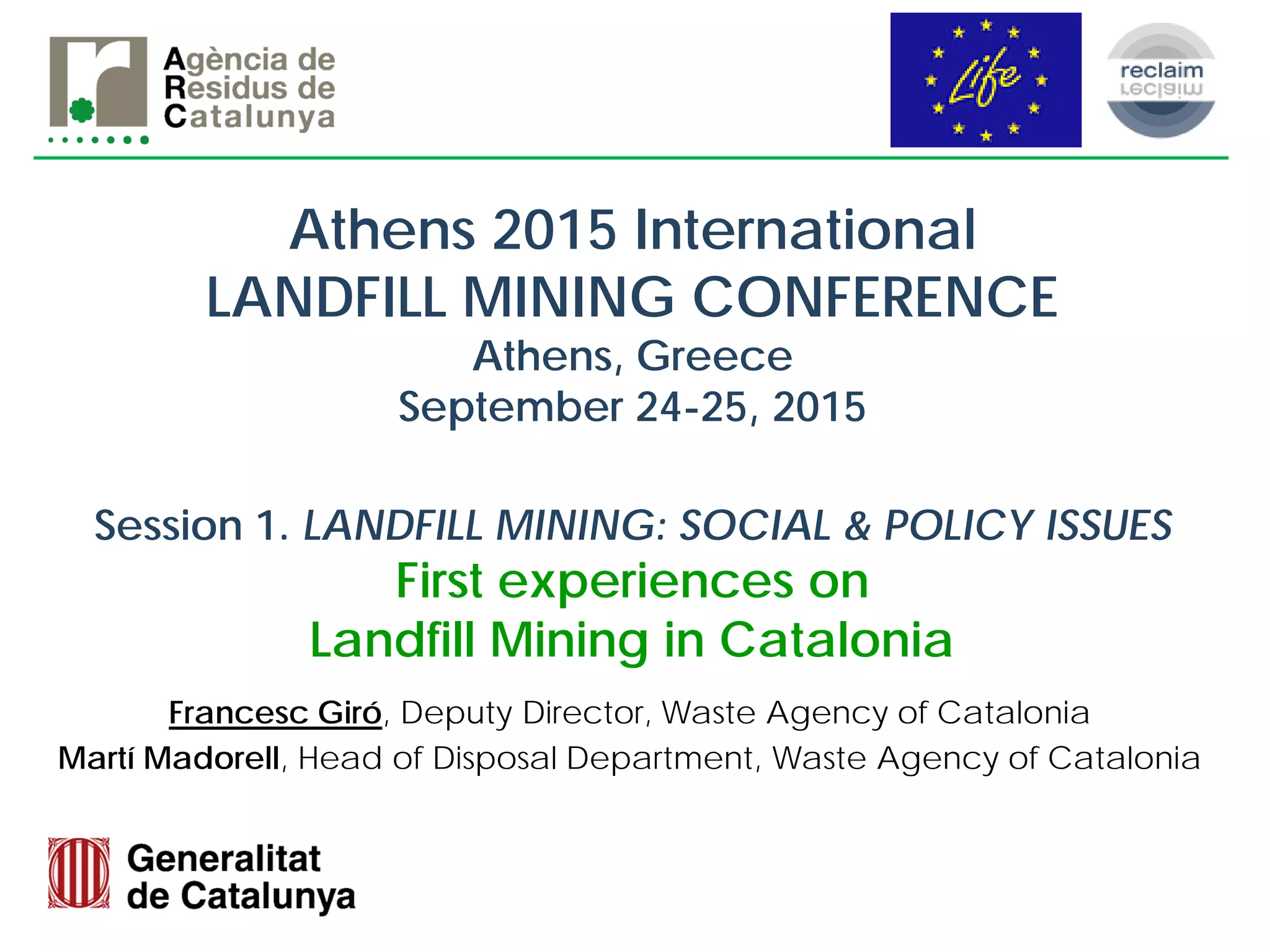 Landfill mining in Catalonia | PDF
