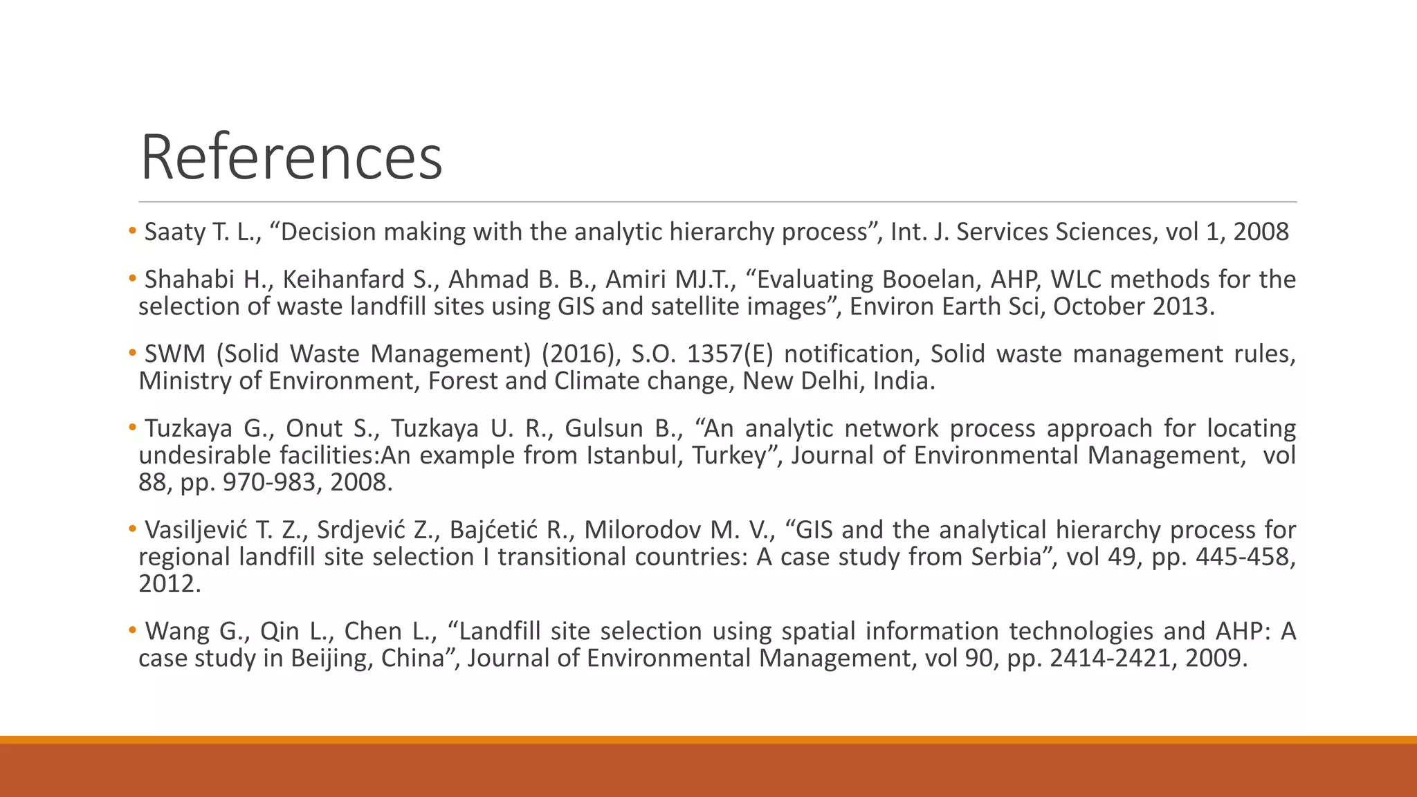 Identification of Suitable Landfill Site using Geographical Information ...