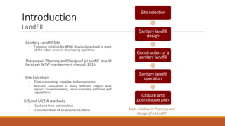Identification of Suitable Landfill Site using Geographical Information ...