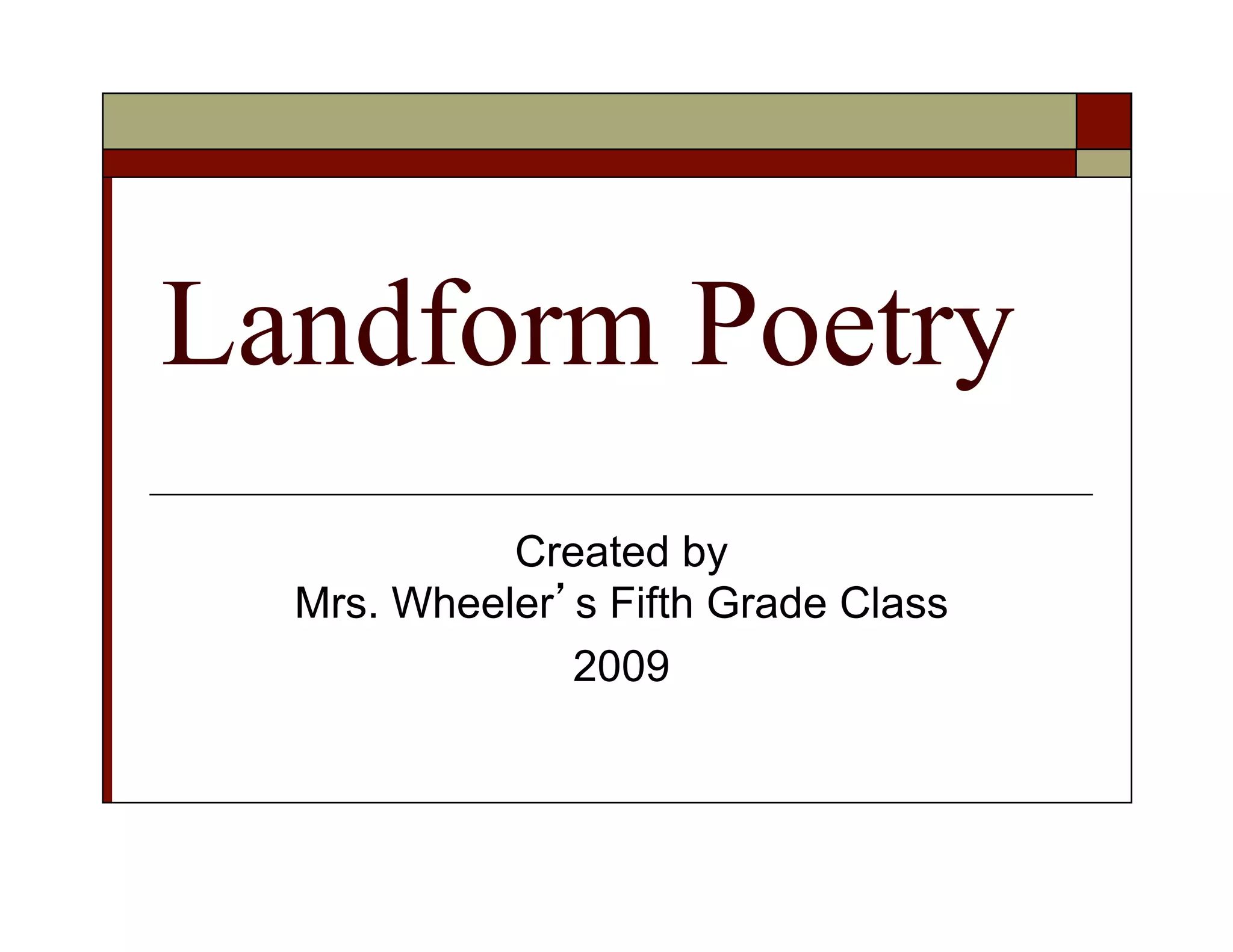Landform poetry | PDF
