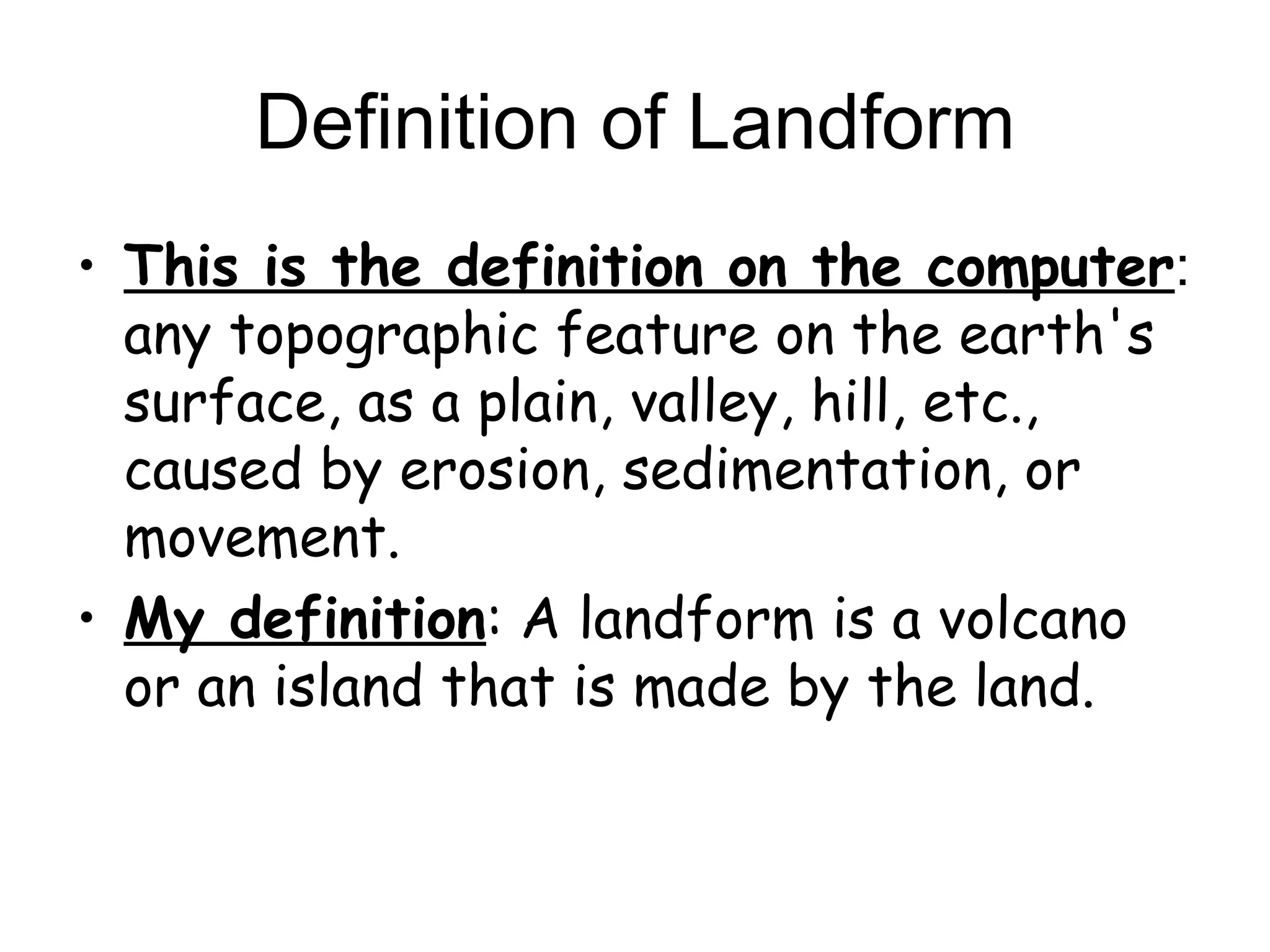 Land formation presentation | PPT