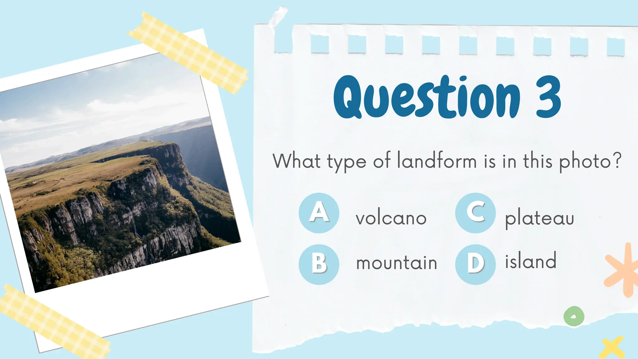 Landform Quiz Presentationin Blue Orange | PDF