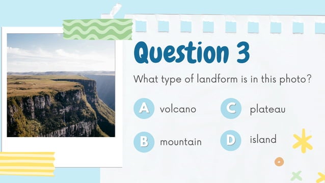 Landform Quiz Presentationin Blue Orange | PDF