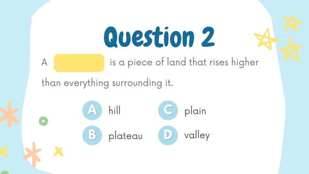 Landform Quiz Presentationin Blue Orange | PDF