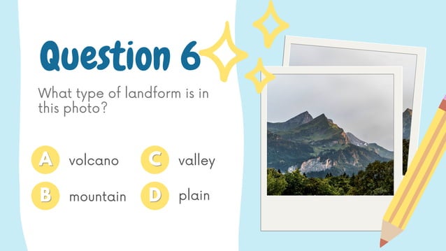 Landform Quiz Presentationin Blue Orange | PDF