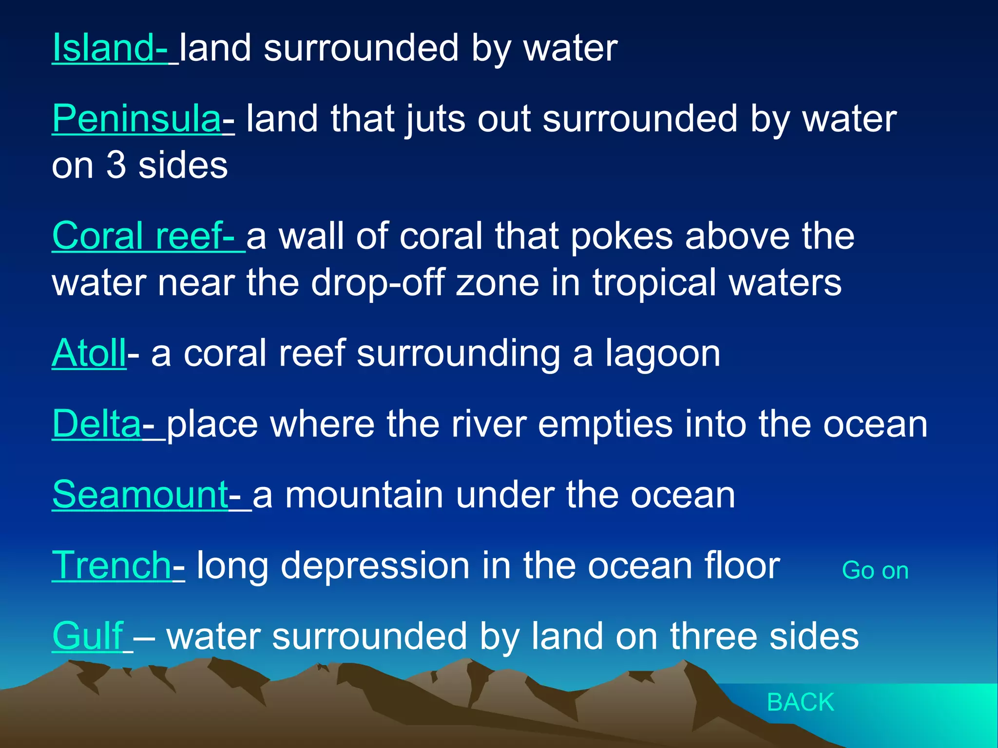 Landforms Notes on landforms & how they are created with visuals | PPT