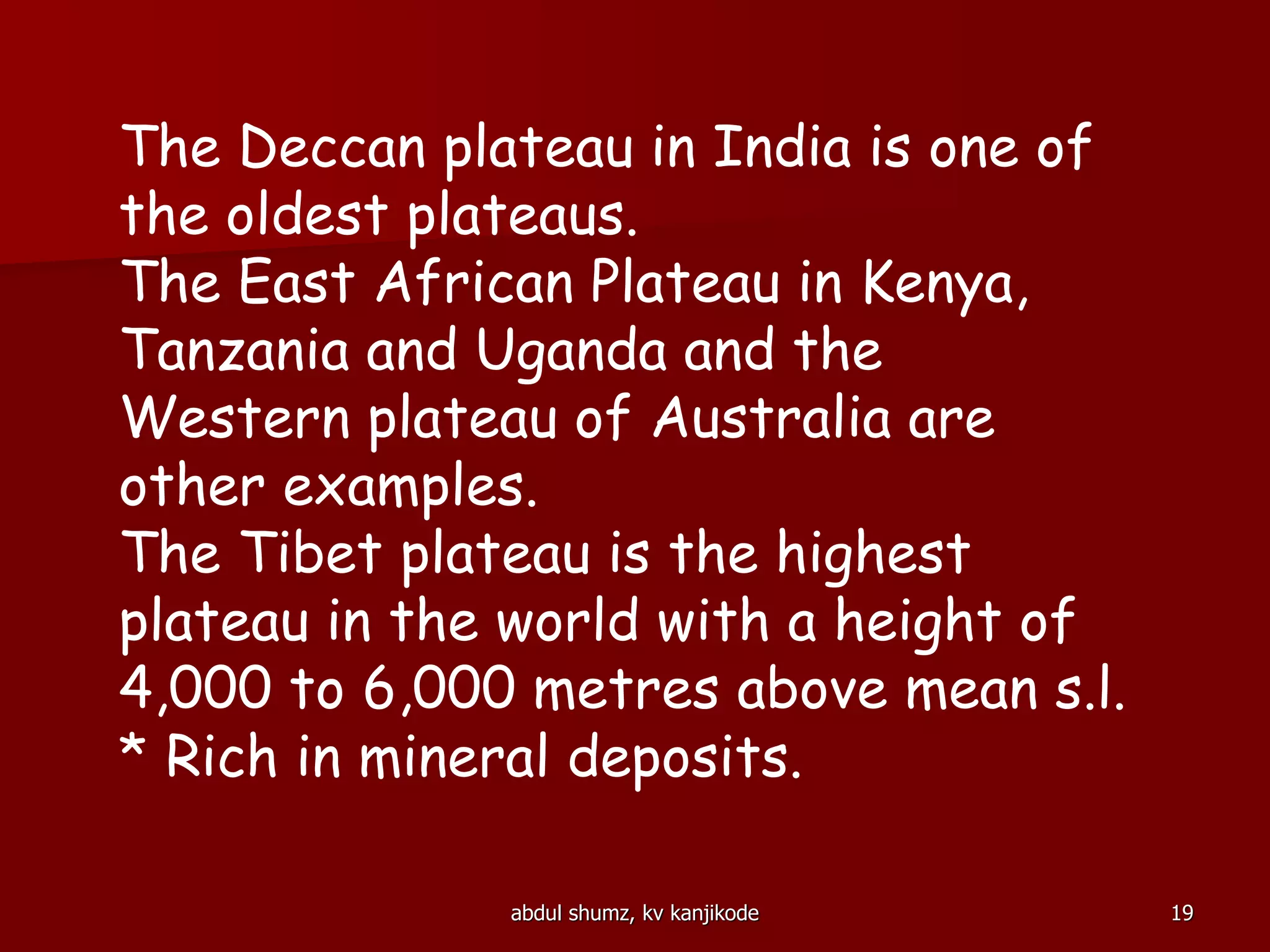 Major Landforms on Earth, Geography class 6 cbse | PDF