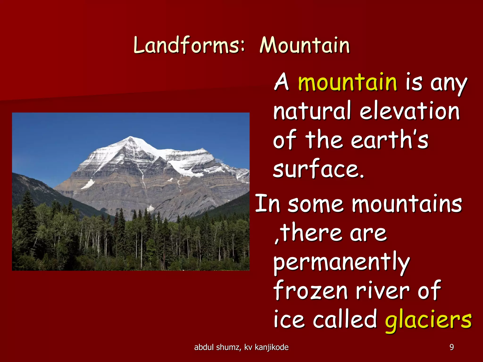 Major Landforms on Earth, Geography class 6 cbse | PDF