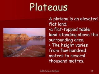 Major Landforms on Earth, Geography class 6 cbse | PDF