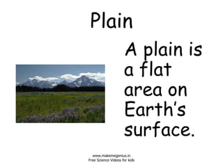Plain Landform For Kids