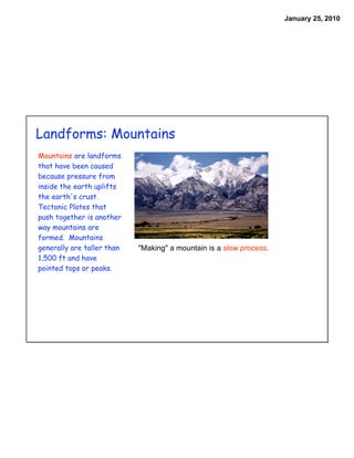 Landforms And Changes In The Earths Surface Vocab | PDF | Geography ...