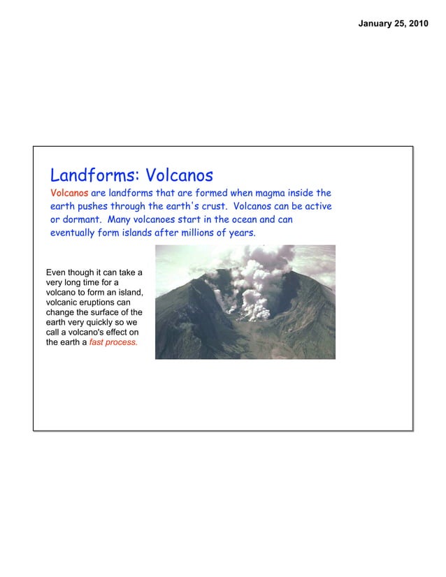 Landforms And Changes In The Earths Surface Vocab | PDF | Geography ...