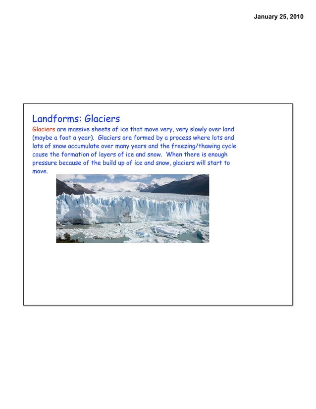 Landforms And Changes In The Earths Surface Vocab | PDF | Geography ...