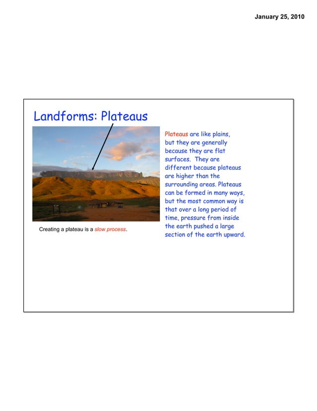 Landforms And Changes In The Earths Surface Vocab | PDF | Geography ...