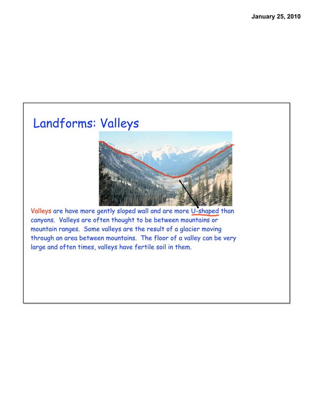 Landforms And Changes In The Earths Surface Vocab | PDF | Geography ...