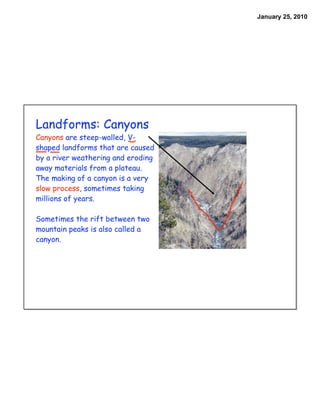 Landforms And Changes In The Earths Surface Vocab | PDF | Geography ...